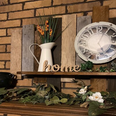 Home Wood Word, Scroll Cut Word, Home Sign, Home Cutout, Cursive Home ...