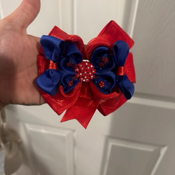HANDMADE .mexico Hair Bow. Moño Folklorico Mexicano .jalisco Hair Bow ...
