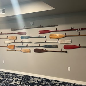 Leather Paddle Display Hanger, Canoe Row Hook, Wall Hanging Strap ...