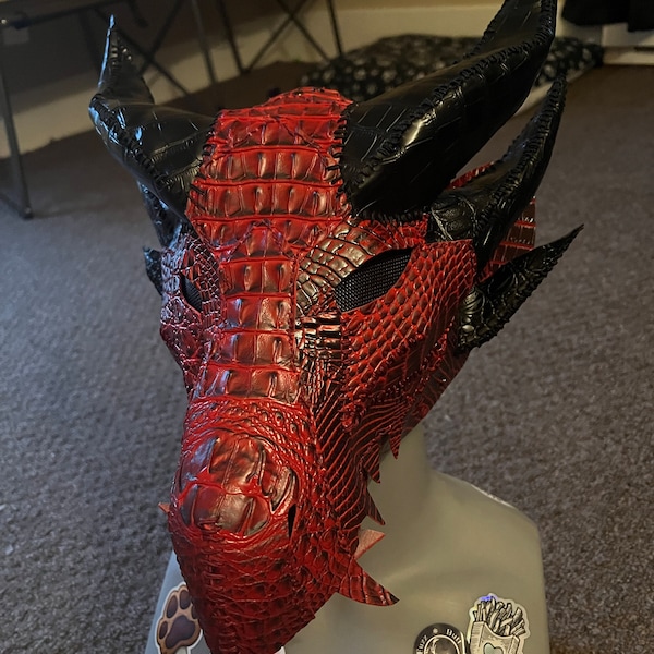 PDF Pattern Leather Dragon Mask - Etsy