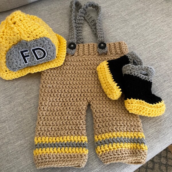 CROCHET PATTERN Baby Fireman Firefighter Hat, Newborn, 0-3 Month, 3-6 ...