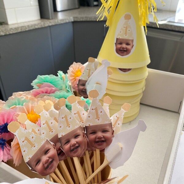 Daisy Cupcake Toppers, Daisy Birthday Decorations, Daisy Birthday Party ...