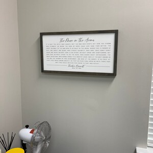 Inspirational signs The Man in the Arena sign home decor | Etsy