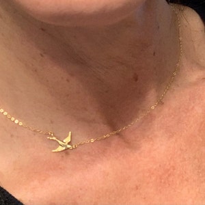 Small Bird Necklace Tiny Bird Necklace Dainty Bird Necklace | Etsy