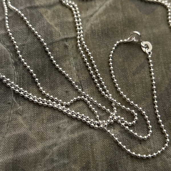 40 Inch - Sterling Silver 1.5mm Ball Chain Necklace - Etsy