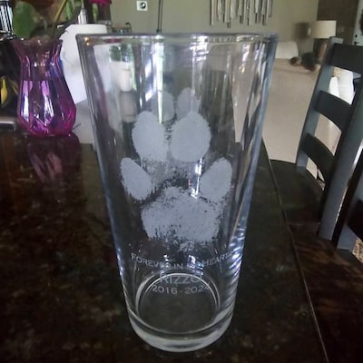 Actual Paw Print, Paw Prints Glass, Beer Glass, Pint Glass, Custom Beer ...