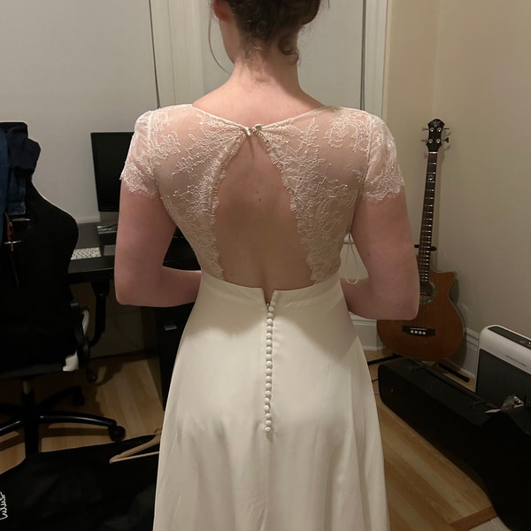 Modest Wedding Dress Reception, Simple Wedding Dress Open Back ...