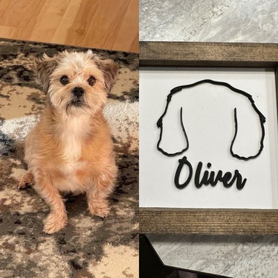 7x7 Personalized Dog Ear Outline Sign - Etsy