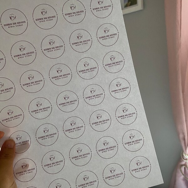 35x Custom Logo Stickers - 37mm Round Stickers - Matte Recyclable ...