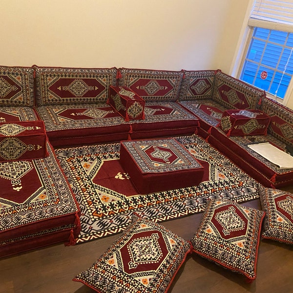 8'' L Shaped Arabic Floor Seating Sofa Set,l Shaped Bench,l Shaped ...