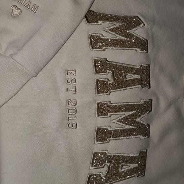 Embroidered Mama Ribbon Sweatshirt/pullover | Custom Est. Year Hoodie ...