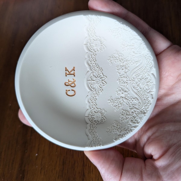 Ocean Waves Personalized Ring Dish, Custom Ring Holder, Embossed Waves ...