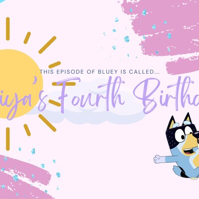 Bluey Modern Aesthetic Invitation - Etsy