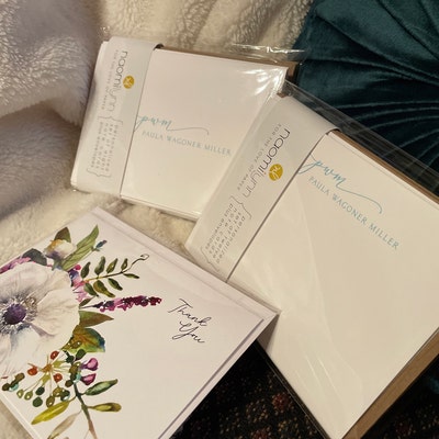 Personalized Note Card Set EXQUISITE SCRIPT MONOGRAM Women's Stationery ...