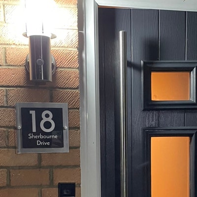 Anthracite Grey Modern House Number Door Sign 200mm X 187mm ...