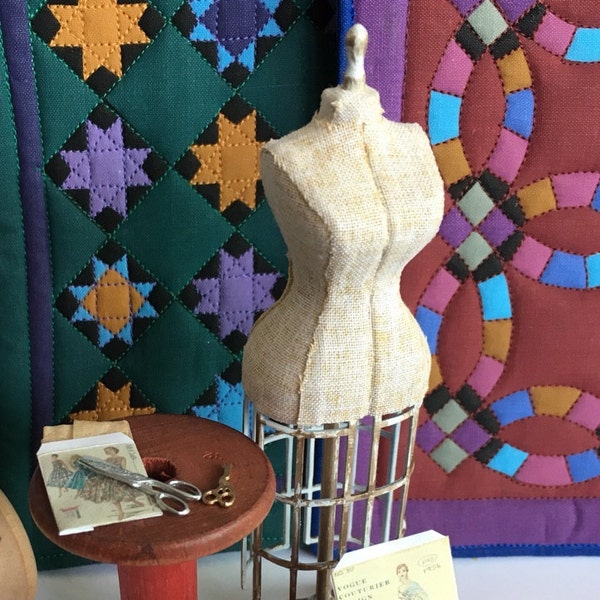 Dressmakers Mannequin in 1:12 Scale for Dollhouse Miniature Tailor or ...