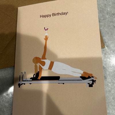Pilates Problems, Funny, Stability Card, Reformer Pose, Birthday Card ...