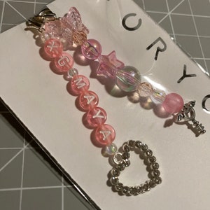 Pink K-pop Beaded Bias Charm / Keychains / Phone Lanyard - Etsy