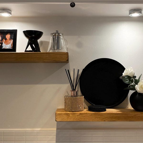 Rustic Wooden Floating Shelf: Sustainable Solid Wood, Handcrafted - Etsy