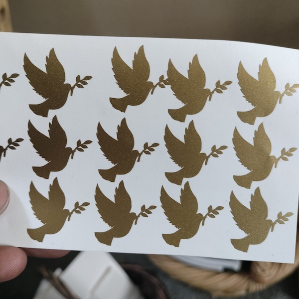 Dove Stickers, Flying Dove With Olive Branch, Baby Shower, Wedding ...