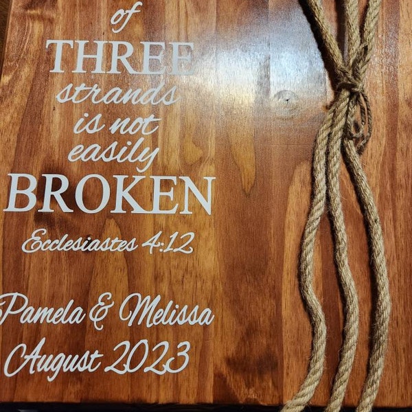 Cord of Three Strands, Wedding Sign, Ceremony Sign, Wood Sign ...