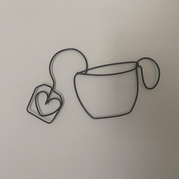 Wire Tea Cup Sign - Love Tea Wall Art - Wall Decor - Kitchen Decor ...