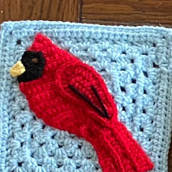 PATTERN Red Cardinal Applique Crochet Pattern PDF Tropical Bird Crochet ...
