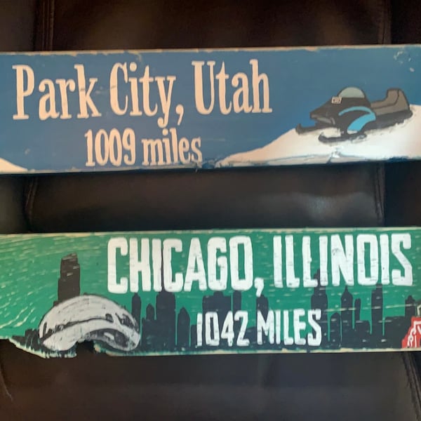 Custom Outdoor Directional Mileage Signs / Hand Painted Distressed ...