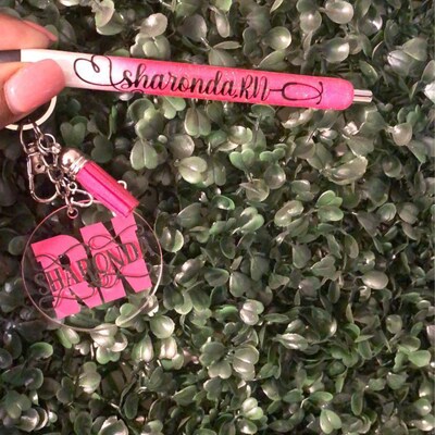 2 Round Nurse/doctor Acrylic Personalized Keychain With Heavy Key Ring ...