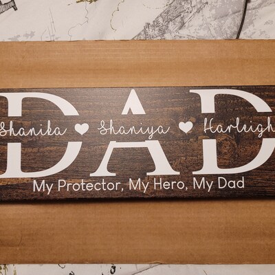 Dad Sign With Kids Names, Fathers Day Gift, Personalized Gift for Dad ...