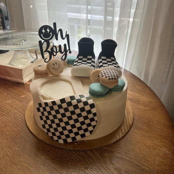 Edible Black and White Checkered Flag Cake Wraps and Strips. for Cakes ...