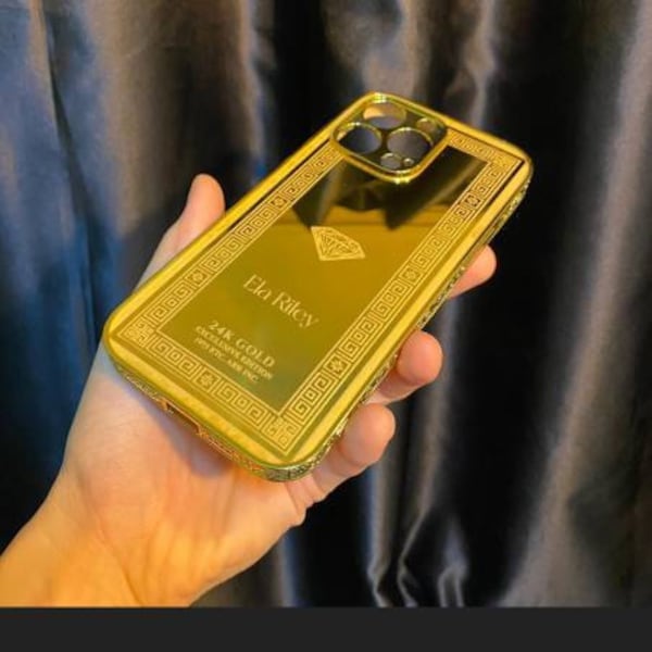 Customizable Apple Logo Gold Design iPhone Case / Greek Key / All ...