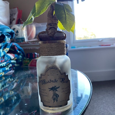 Mandrake Root Herbology Magic Potion Glass Bottle Inspired - Etsy UK