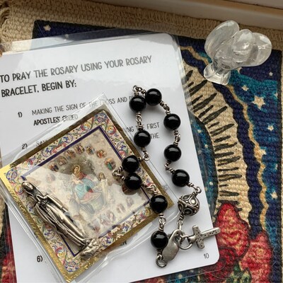 Rosary Guide Catholic Gift Floral, Botanical, Beautiful, Pocket Rosary ...