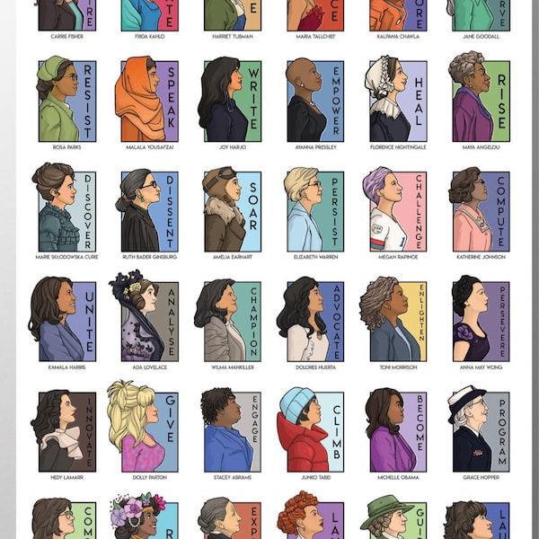 She Series Collage - Special 36 Real Women Collection Poster - Etsy