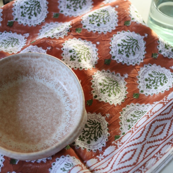 Floral Design Tablecloth, Block Print Table Cloth, Indian Handmade ...