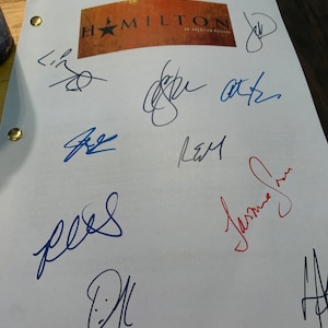 Hamilton Script Broadway Lyrics Signed 10X Lin-manuel Miranda, Phillipa ...
