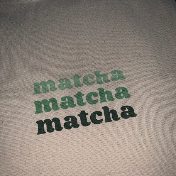 Matcha Monster Tote Bag, Canvas Tote Bag, Aesthetic Tote Bag, Reusable ...