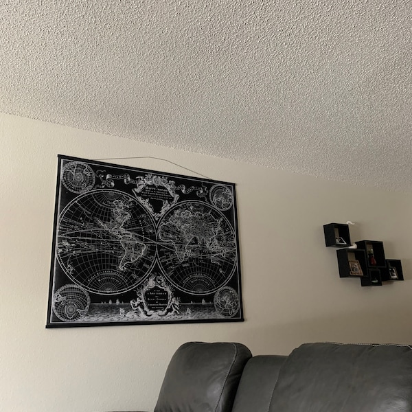 1720 Old World Map,black Map Wall Art, Historic Map Antique Style Map ...