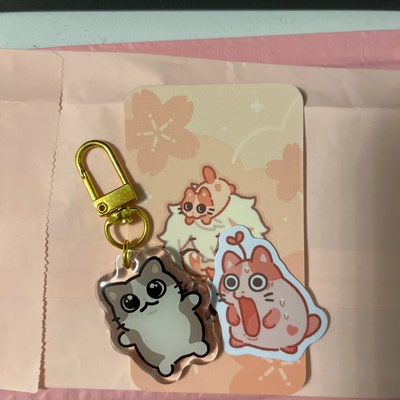 Cat Meme Keychain Double-sided Acrylic Charm - Etsy