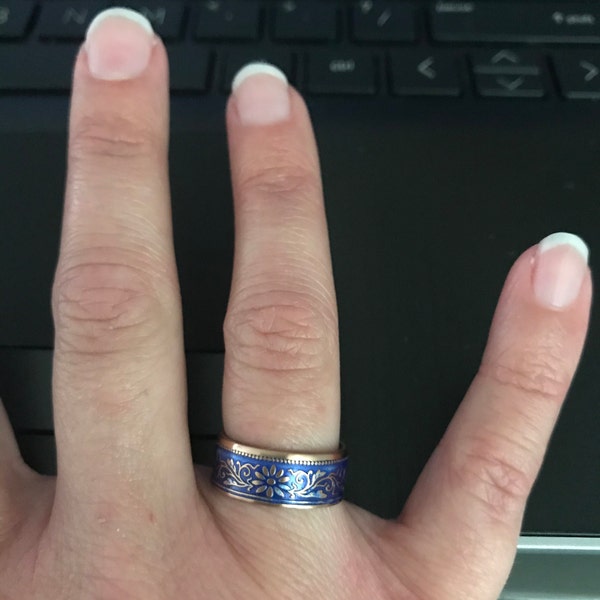 Coin Ring, Red Ring, Japanese Ring, Bronze Ring, Japanese Coin ...