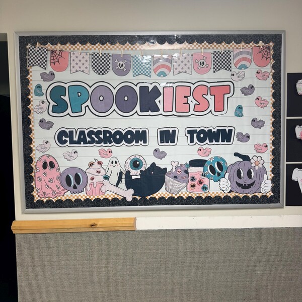 Groovy October Bulletin Board Kit Halloween Fall Bulletin Board Autumn ...