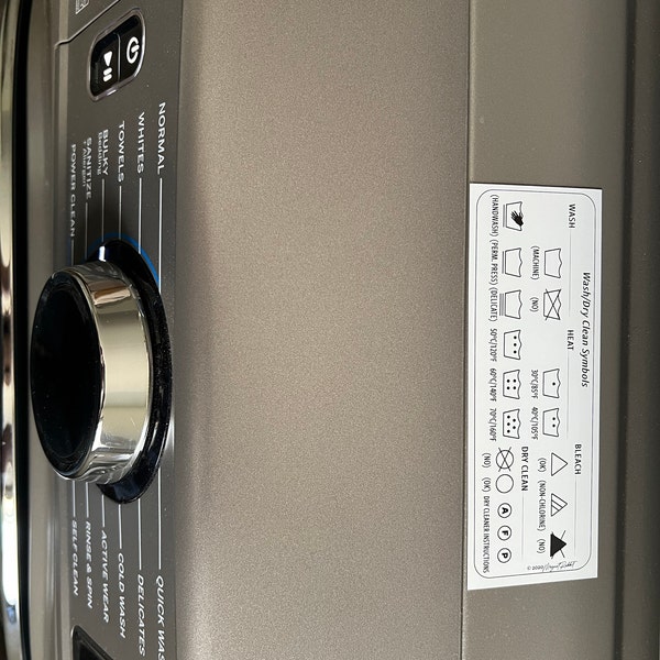 Laundry Room Guide Magnet Chart, Laundry Symbol Care Instructions ...