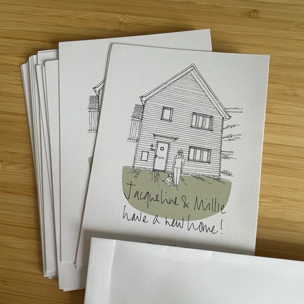 Custom Home Illustration, New Home Drawing, Personalized Housewarming ...