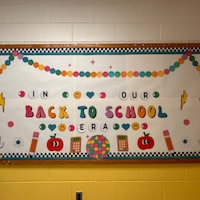 Welcome Back to School Bulletin Board Kit Retro Rainbow Classroom Decor ...