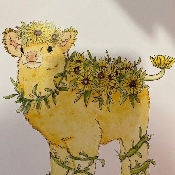 Sunflower Cow Print - Etsy