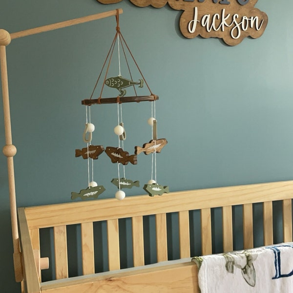 Bass Fishing Crib Mobile: Woodsy Nursery Decor - Etsy