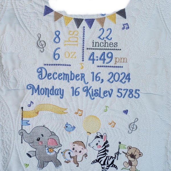Embroidered Baby Quilt, Monogrammed Baby Blanket, Personalized Baby ...