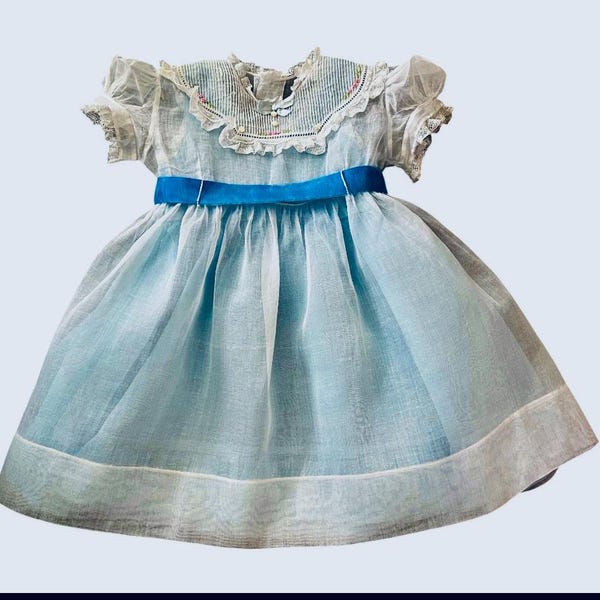AS IS Size 3 Toyland Togs White Dotted Swiss Cotton Toddler Pinafore ...