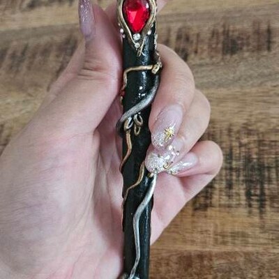 Magic Wand Raven Skull, Wand With BOX, Black Tourmaline Gemstone ...